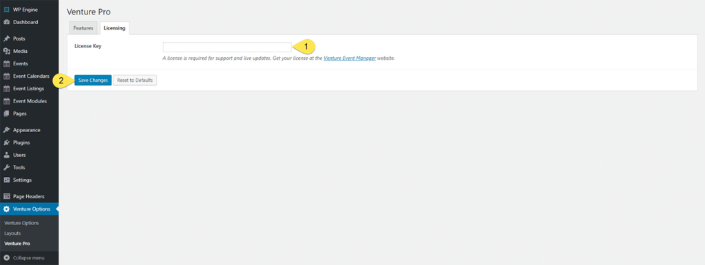 Activating Pro License – Venture Event Manager Documentation