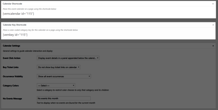 Shortcode Overview – Venture Event Manager Documentation